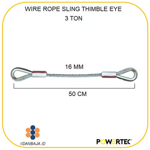 Jual WIRE ROPE SLING THIMBLE EYE ON BOTH END. 16 MM X 50 CM X 3 TON ...