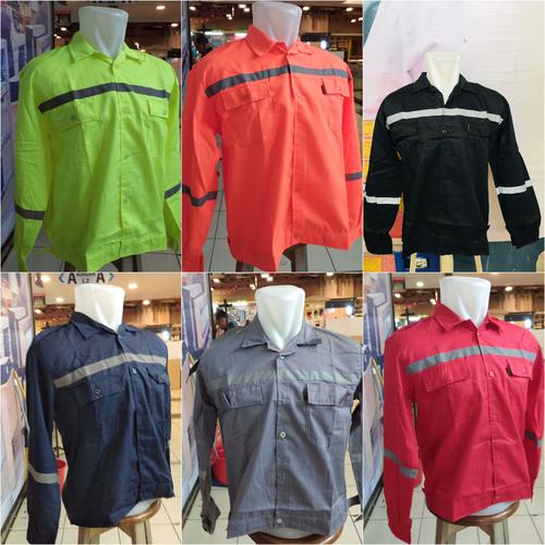 Jual baju seragam kerja safety +logo - Hijau Stabilo, XXL - Jakarta ...
