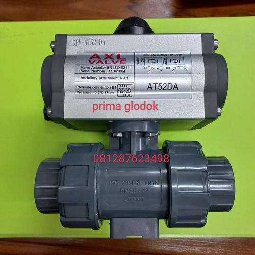 Jual Ball valve PVC actuator pneumatic 1inch/ball valve otomatis 1inch ...
