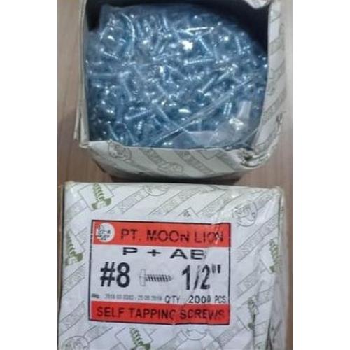 Jual Moon Lion - Screw - Sekrup #8 x 1/2 PH / P+AB #Skrup Kusen, ACP ...