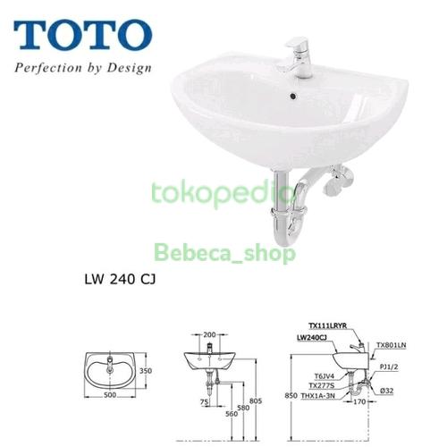 Jual Wastafel TOTO LW 240 CJ W/F Putih Body Only - Jakarta Selatan ...