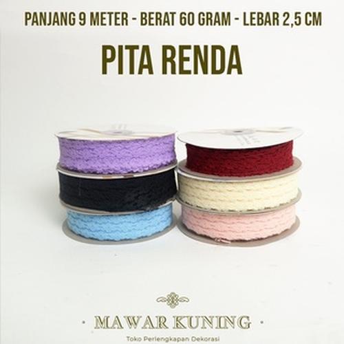 Jual [ Lebar 2,5 cm x Panjang 10 Yard ] Pita Renda Warna Pastel - Hijau ...