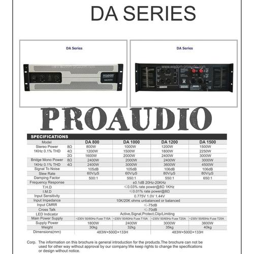 Jual Power Amplifier WISDOM DA1500 DA-1500 DA 1500 ORIGINAL - Kota ...