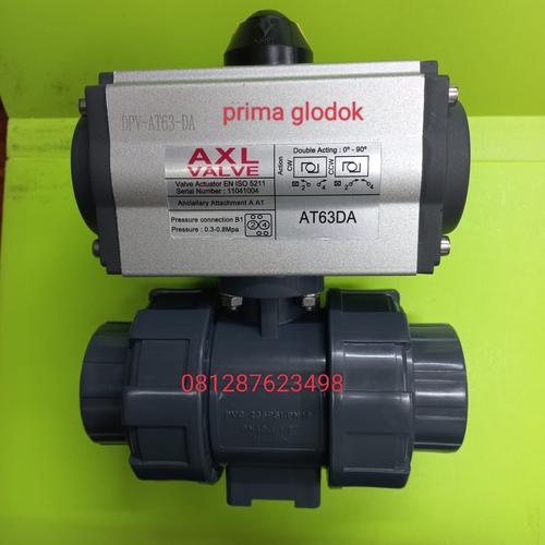 Jual Ball valve PVC actuator pneumatic 11/2"/ball valve otomatis 11 ...
