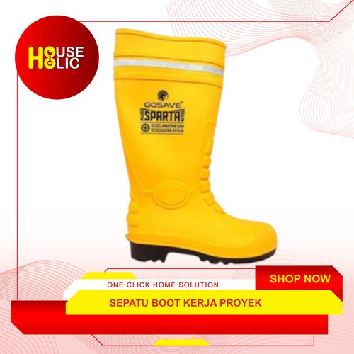 Jual Sepatu Boot Karet Ujung Besi / Safety Boots Sepatu Kerja Proyek ...