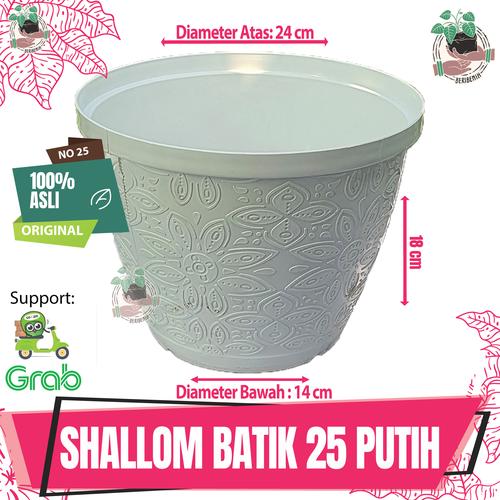 Jual Pot Bunga Tanaman Hias Shallom Motif Batik Hitam Merah Putih Unik ...