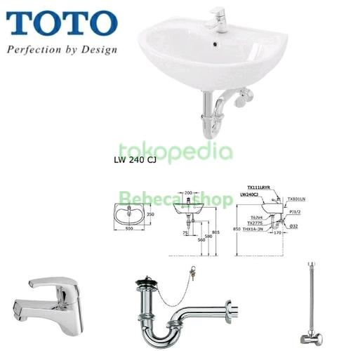 Jual Wastafel TOTO LW 240 CJ W/F Comp Set Kran Dingin TX109LD - Jakarta ...