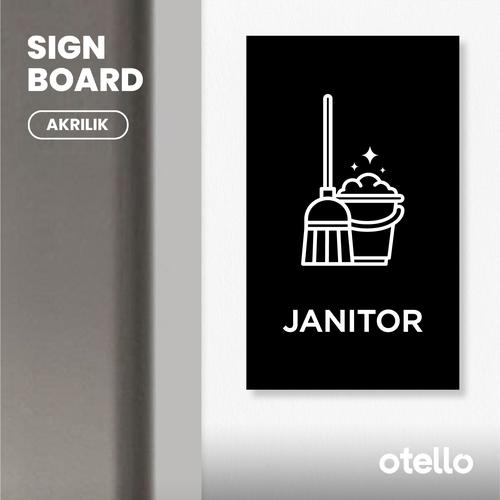 Jual Sign Papan Nama Ruang Janitor | Papan Tanda Label Akrilik Sign ...