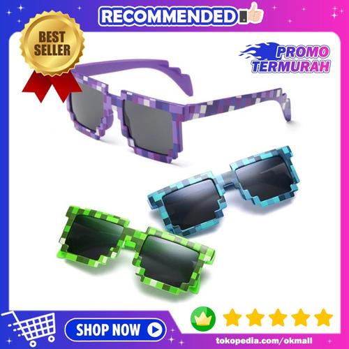Jual Kacamata Pixel Frost Diamond Minecraft Kaca Mata Mozaik Glasses ...