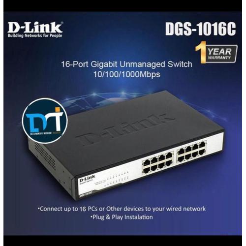 Promo D-Link DGS-1016C - 16-Port Gigabit Unmanaged Switch Dlink Cicil 0 ...