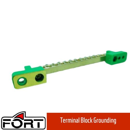 Jual Terminal Block Grounding T001 8x12mm + isolation Base Green - 4 ...