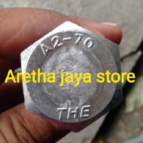 Jual baut mur ss304 m8x120mm full drat / hex bolt nut sus304 m8x12cm FT ...