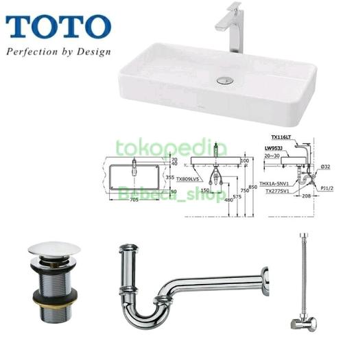 Jual Wastafel TOTO LW 953 J W/F Comp Set Tanpa Kran Dingin - Jakarta ...