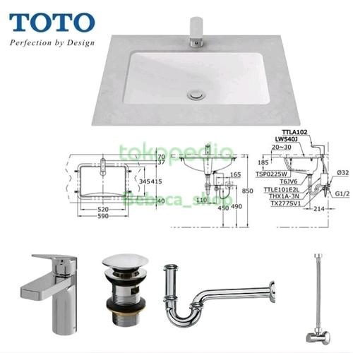 Jual Wastafel TOTO LW 540 J W/F Putih Comp Set Kran Dingin TX109LRS - Jakarta Selatan ...