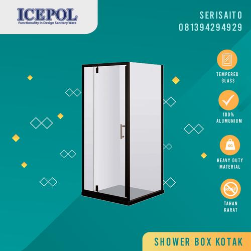 Jual Shower Box Kotak Icepol IC6924BK / Shower Screen Hitam Minimalis ...