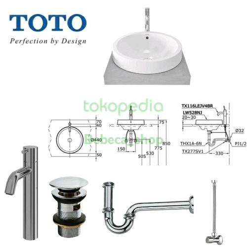 Jual Wastafel TOTO LW528NJ Comp Set Kran dingin TX123LESV4N - Jakarta ...