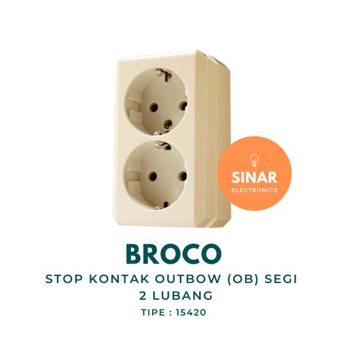 Jual Stop Kontak Outbow (OB) Segi 2 Lubang BROCO 15420 Cream - Kota ...