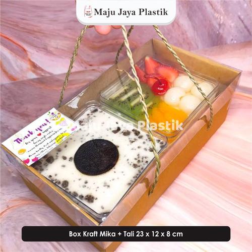 Jual Box Kraft Mika + Tali 23x12x7,5cm untuk Kemasan Mika dan Tali ...