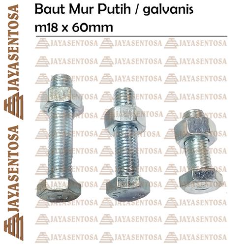 Jual mur baut 18 x 60 / bmp m18 x 60 galvanis / bmp m18 x 60 murah ...