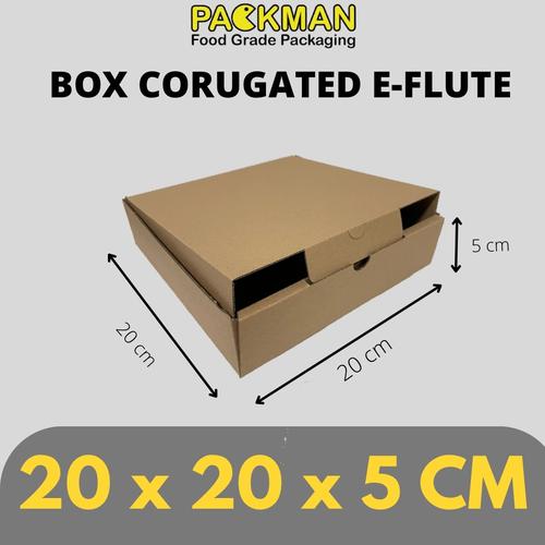 Jual KARDUS 20x20x5 cm / BOX KARTON CORUGATED DIECUT E-FLUTE / PIZZA ...