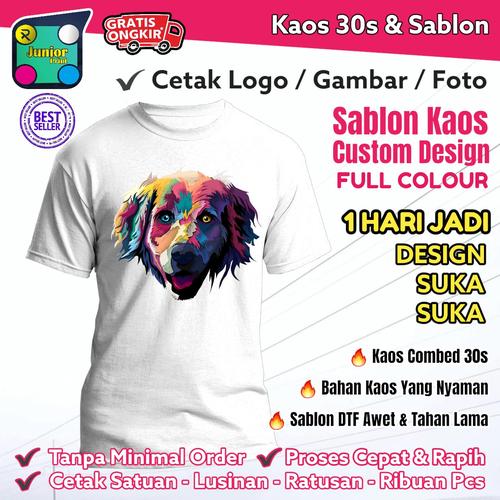 Jual Kaos Custom Sablon Print / Foto 3D - Sablon A4, XXL - Kab ...