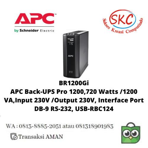 Jual BR1200Gi- APC Back-UPS Pro 1200,720 Watts /1200 VA,Input 230V ...