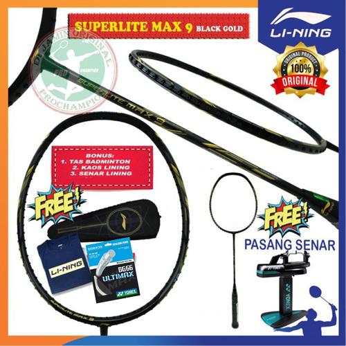 Promo LINING SUPERLITE MAX 9 RAKET BADMINTON ORIGINAL - PKT AP6, Red ...