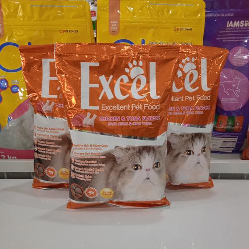 Jual excel tuna chicken bentuk segitiga freshpack / makanan kucing ...
