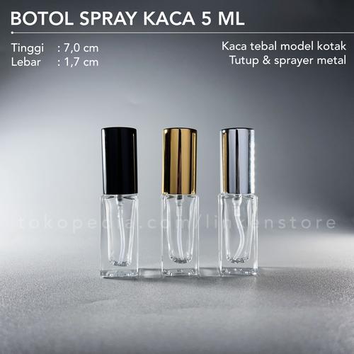 Jual Botol Spray 5ml Kaca Tebal Kotak - Parfum Refill Isi Ulang Decant ...