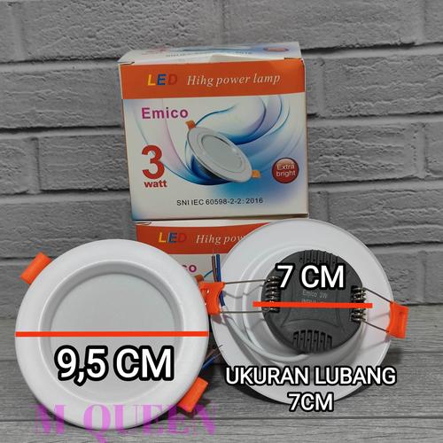 Jual EMICO DOWNLIGHT LAMPU PANEL LED 3W 3 WATT - KUNING WW 3000K - Kota ...