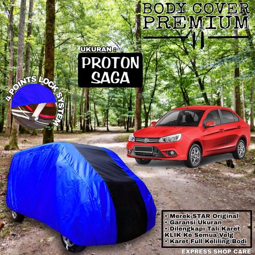 Promo Cover Mobil PROTON SAGA BIRU Strip HITAM Sarung Penutup Proton ...