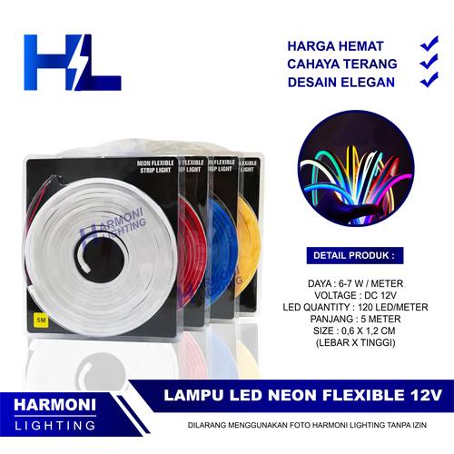 Jual Neon Flex Lampu LED Strip Selang Fleksibel Flexible DC 12V 5 Meter ...
