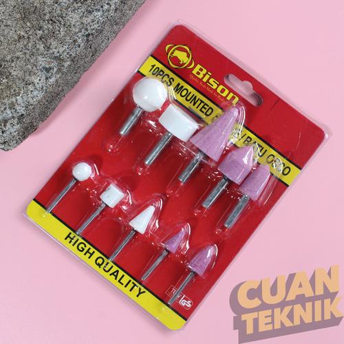 Jual BISON Batu Osco 10 Pcs - Mounted Stone 10 pcs Set Gerinda Botol ...