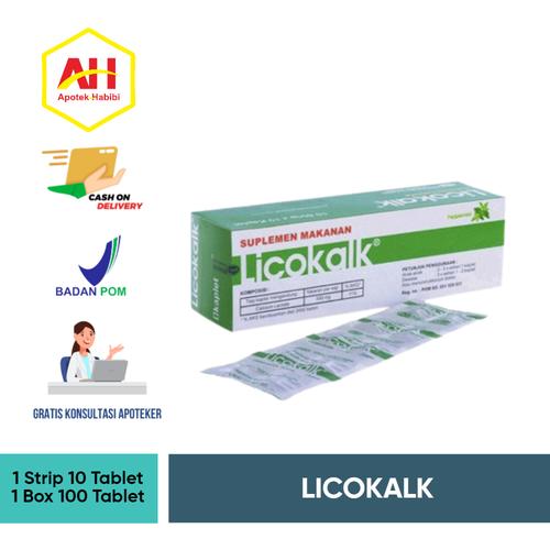 Jual LICOKALK TABLET Obat Vitamin Tulang Kalsium Calsium lactat - 3 ...