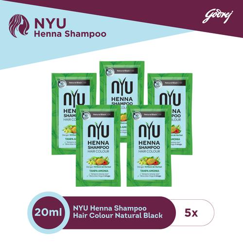 Promo NYU Henna Shampoo Hair Colour-Sampo Pewarna Rambut Natural Black ...