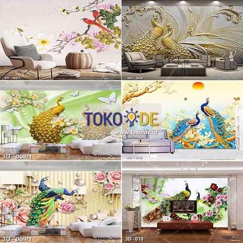 Jual Wallpaper Custom 3D Merak | Sticker Dinding Burung Merak | VOL 1 ...