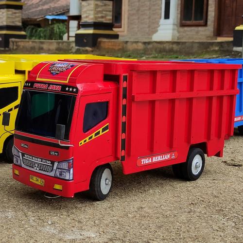 Jual Miniatur mobil truk oleng kayu mainan mobilan truck anak laki P ...