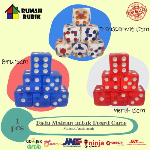 Jual Mainan Anak Dadu Warna Warni untuk Board Game - BIRU 1.5CM - Kab ...