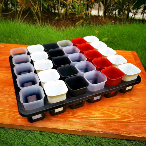 Jual 1set Tray + NKT KOTAK 5cm tray semai bibit (lubang 30) - TRAY+POT ...