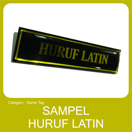 Jual PAPAN NAMA / NAME TAG SAMPEL HURUF LATIN (HITAM-EMAS-EMAS ...