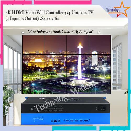 Jual 4K Video Wall Controller 3x4 4x3 U/ 12 TV (4 Input 12 Output) with Control By Computer ...