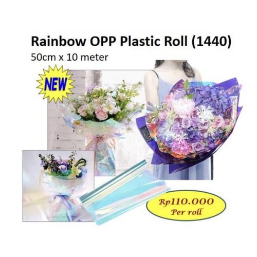 Jual Rainbow OPP Plastic Roll 1440 Wrapping Hologram OPP Plastik ...