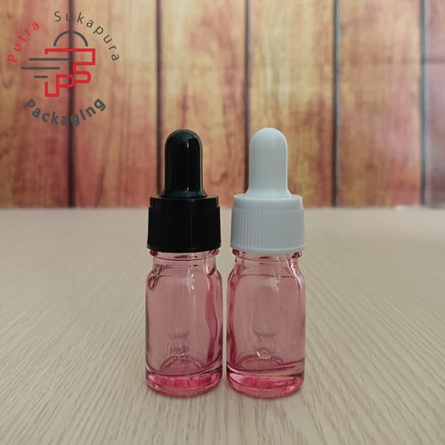 Jual botol pipet 5ml kaca pink tebal/botol serum 5ml/tutup non segel ...