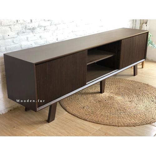 Jual buffet minimalis modern sliding 2 pintu 3 laci bahan kayu jati ...