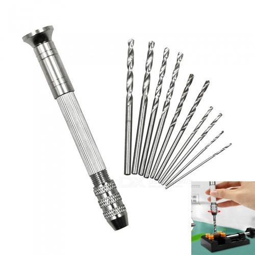 Jual Bor Tangan Manual Mini Hand Drill Portable + 10 PCS Mata Bor Twist ...