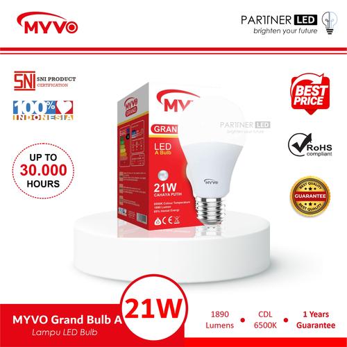 Jual LAMPU LED MYVO GRAND BULB A 21 WATT LED HEMAT ENERGI 21W 18W 15W IRIT - 21 WATT - Kab ...