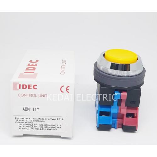 Jual IDEC PUSH BUTTON FLUSH 30mm ABN111-Y/B/G/R - Jakarta Barat - KEDAI ELECTRIC | Tokopedia