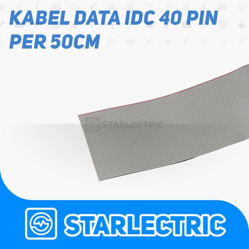 Jual Kabel Pita 40 Pin Abu Abu Flat Cable IDC 40P ISP 0.5 Meter 40 P ...