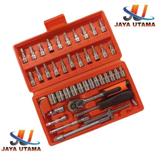 Jual KUNCI SOK SET 1/4 INCH 46PCS,OBENG KUNCI SOK SOCK SHOCK MEREK ...