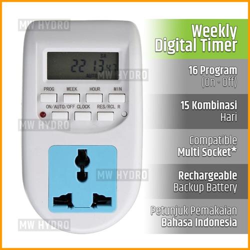 Jual Programmable Digital Timer Switch - Stop Kontak - 16 Program On ...